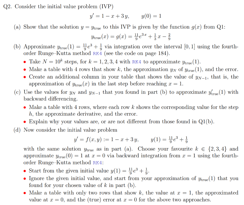 Solved Q2. Consider the initial value problem (IVP) y' = 1 – | Chegg.com