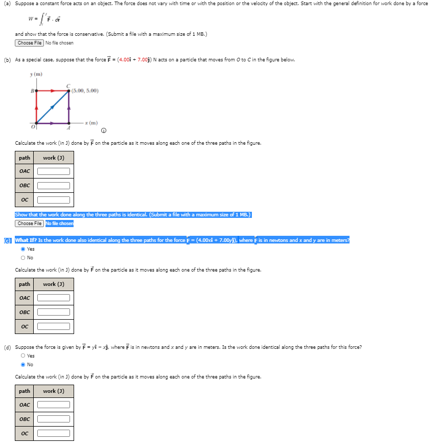 Solved A Suppose A Constant Force Acts On An Object The