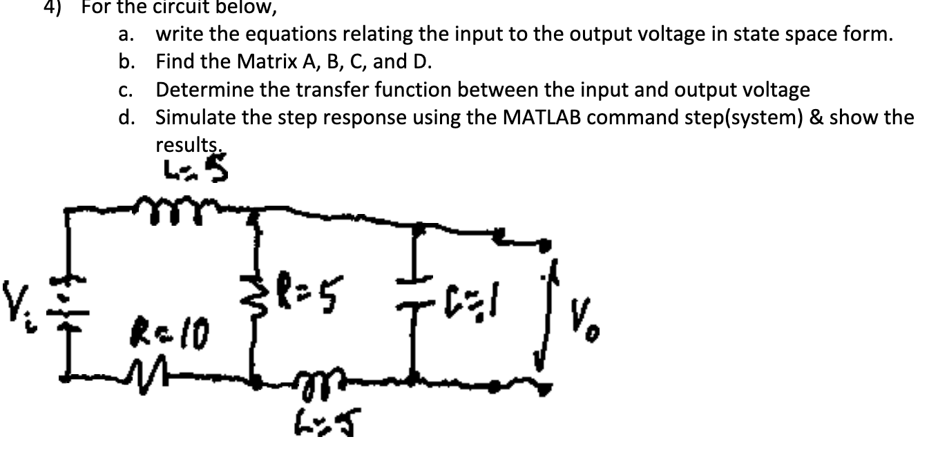 Solved a. write the equations relating the input to the | Chegg.com