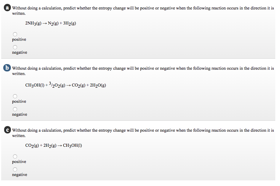 Solved a Without doing a calculation, predict whether the | Chegg.com