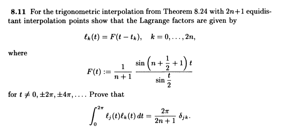 8 11 For The Trigonometric Interpolation From Theorem