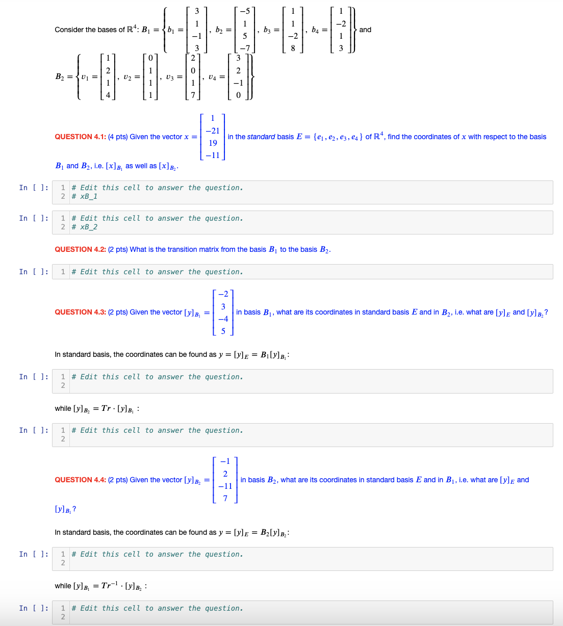 Solved Consider the bases of | Chegg.com