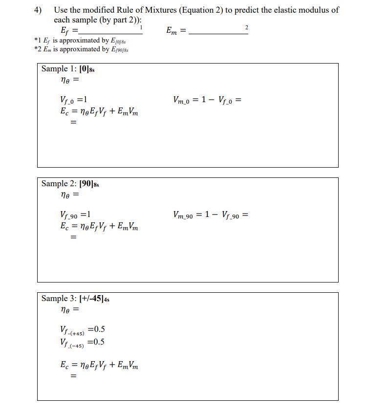 Solved Rule of Mixtures The general rule of mixtures is a | Chegg.com