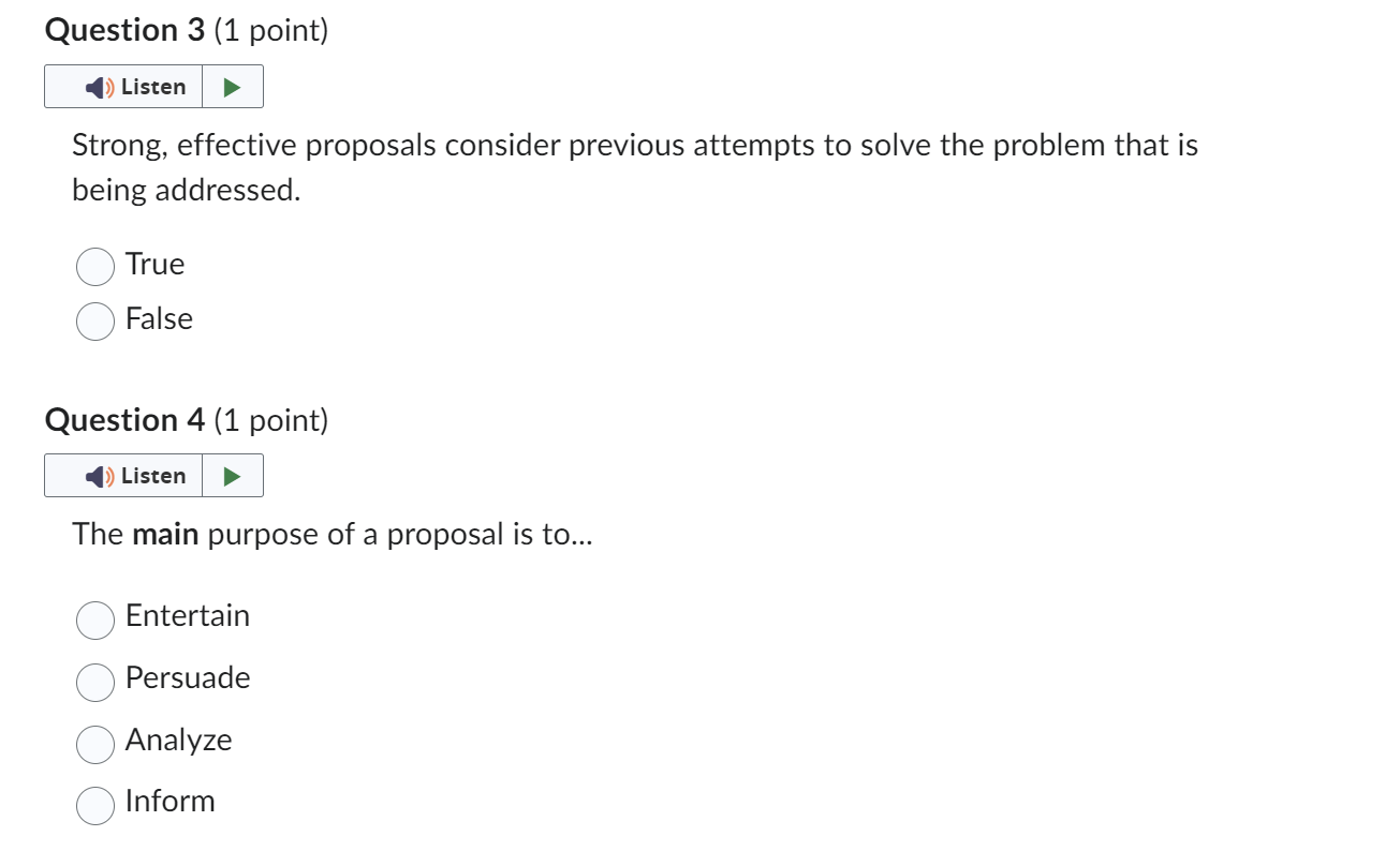 Strong, effective proposals consider previous | Chegg.com