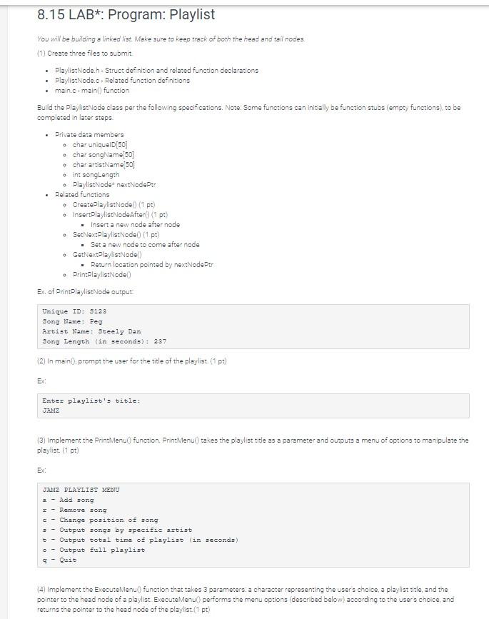 Solved IN C ONLY PLEASE (NOT C++) Build a linked list | Chegg.com