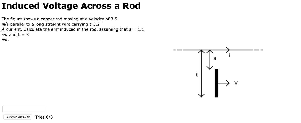 Solved Induced Voltage Across a Rod The figure shows a | Chegg.com