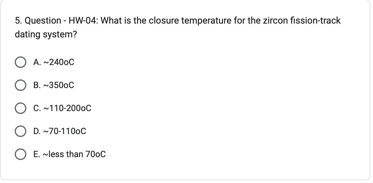 Solved 5. Question - HW-04: What is the closure temperature | Chegg.com