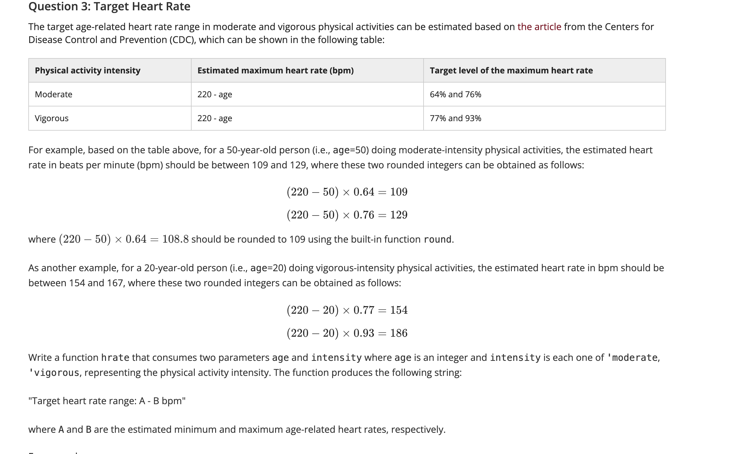 Solved For example, based on the table above, for a | Chegg.com