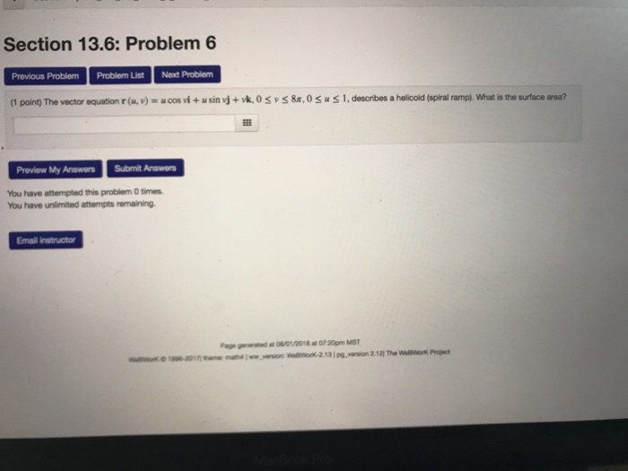 Solved Section 13.6: Problem 5 Previous Problem Problem List | Chegg.com