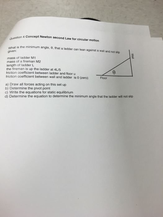Solved What is the minimum angle, theta, that a ladder can | Chegg.com