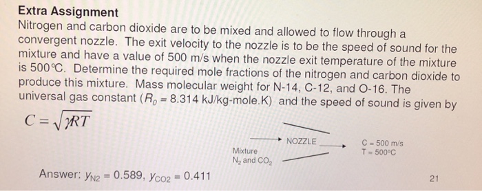 Solved Extra Assignment Nitrogen and carbon dioxide are to | Chegg.com
