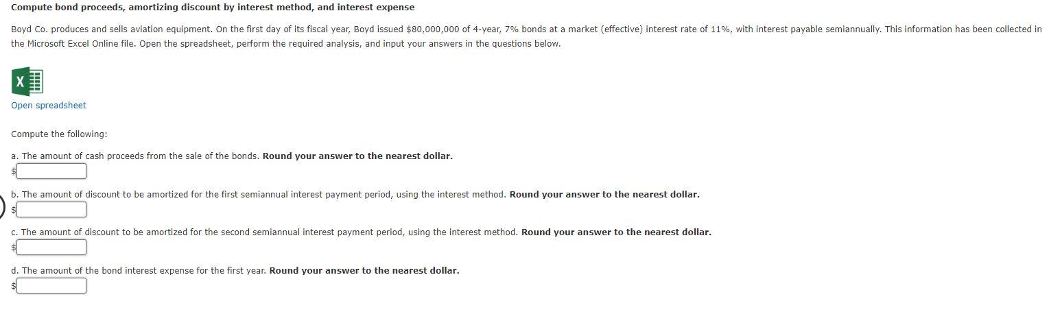 Solved the Microsoft Excel Online file. Open the | Chegg.com