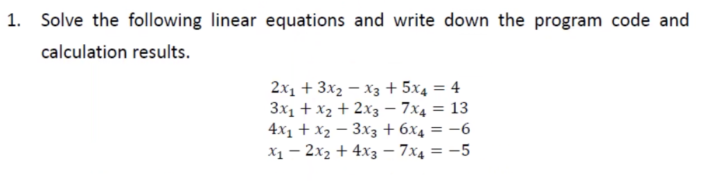 Solved 1. Solve the following linear equations and write | Chegg.com