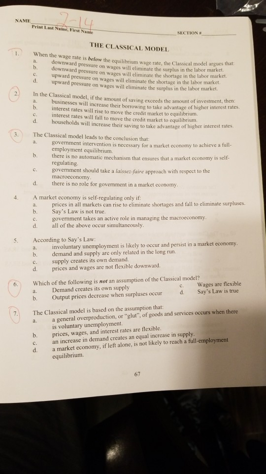 Solved NAME Print Last Name, First Na SECTION " THE | Chegg.com