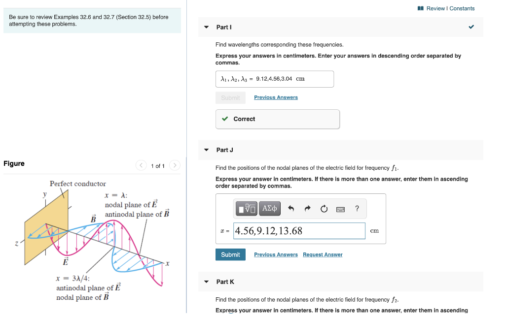 Solved A Review Constants Be sure to review Examples 32.6 | Chegg.com