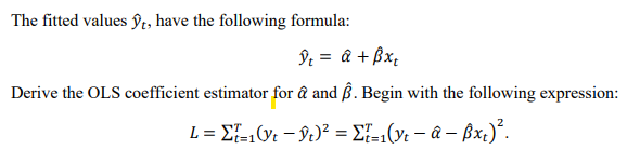 Solved The fitted values Ýr, have the following formula: Ùn | Chegg.com