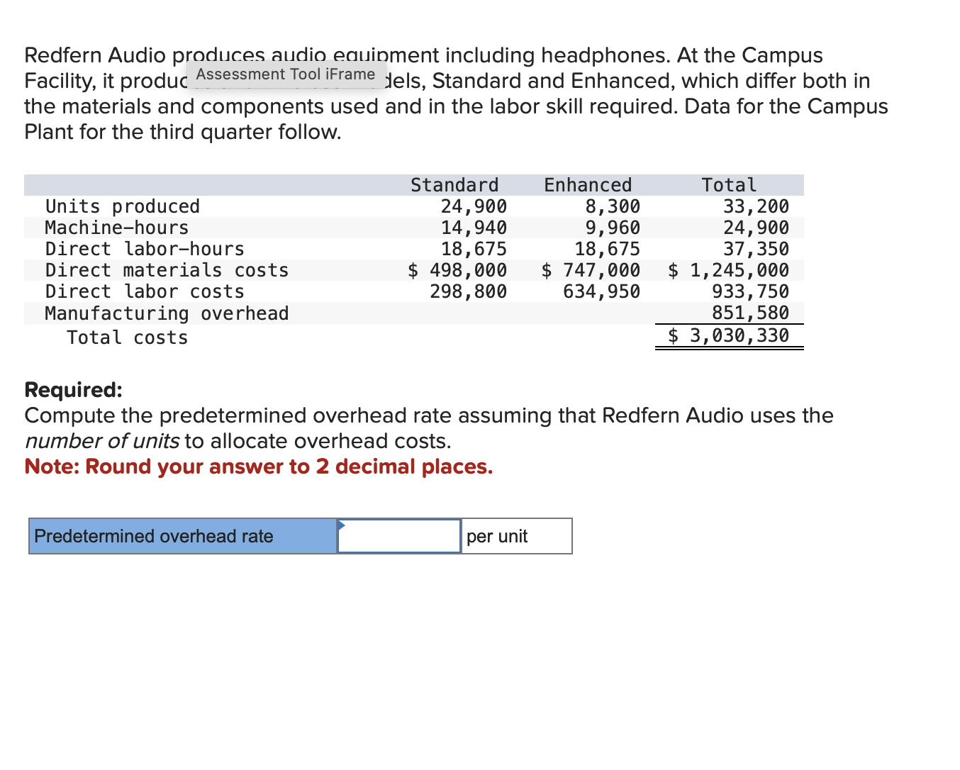 Solved Redfern Audio produces audio eauinment including | Chegg.com