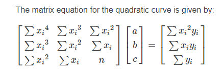Solved , The matrix equation for the quadratic curve is | Chegg.com