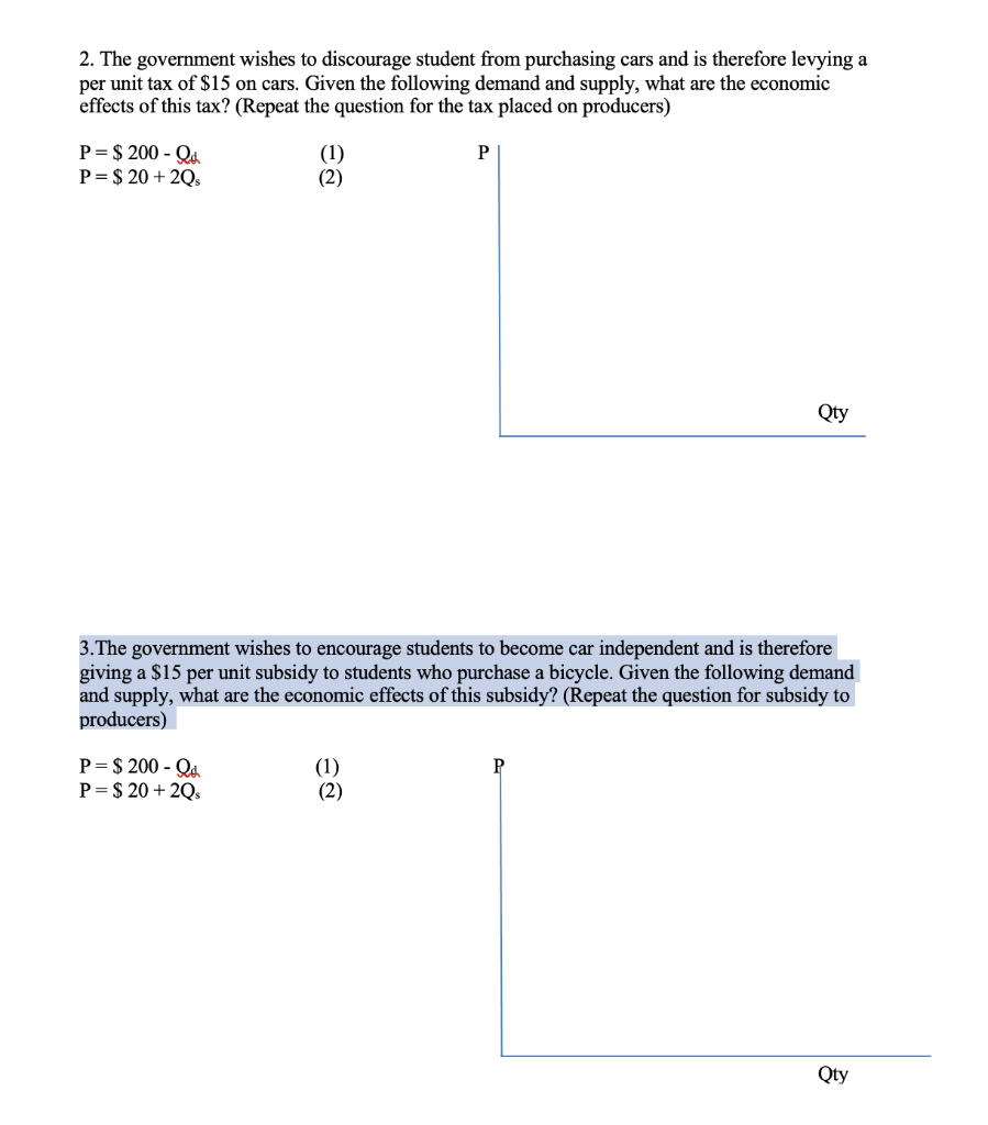 Solved 2. The government wishes to discourage student from | Chegg.com