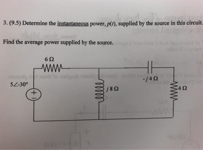 Solved 3. (9.5) Determine the instantaneous power, p(), | Chegg.com