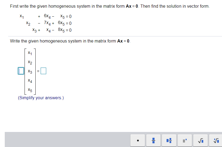 Solved First write the given homogeneous system in the | Chegg.com