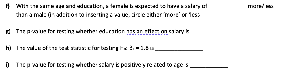 Solved Given The Following Regression Output Assuming The 
