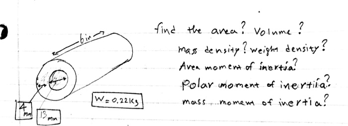 Solved Find the area? volume? mass density? weight | Chegg.com