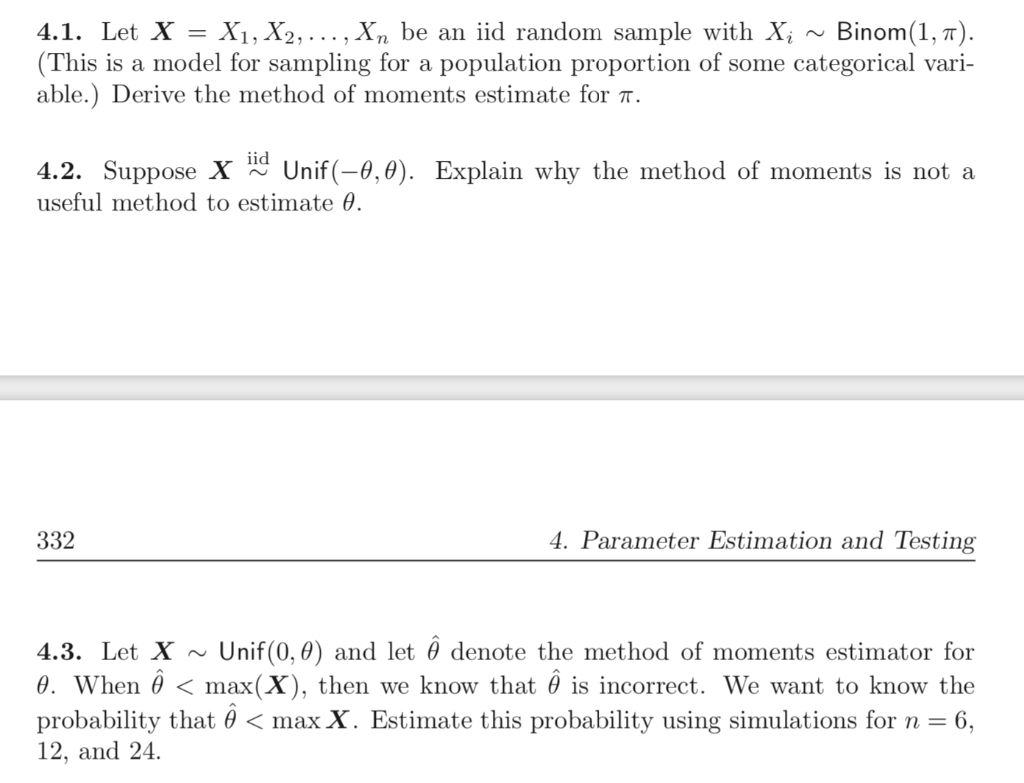 Solved 4.1. Let X = X1, X2, ..., Xn be an iid random sample | Chegg.com