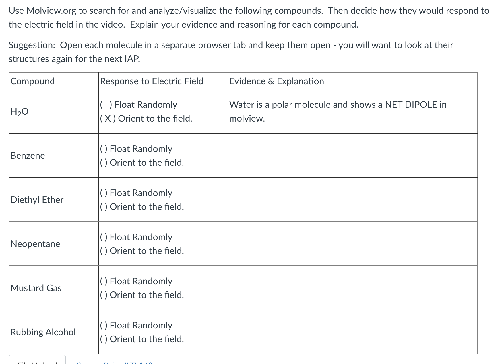 Solved Use Molview.org to search for and analyze/visualize | Chegg.com