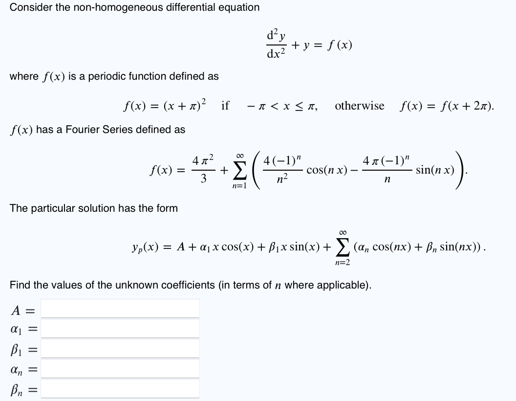 Solved Consider the non-homogeneous differential equation | Chegg.com