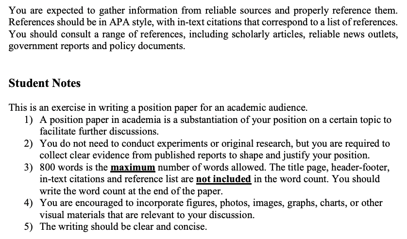 Solved For this assignment, you will write a position paper | Chegg.com