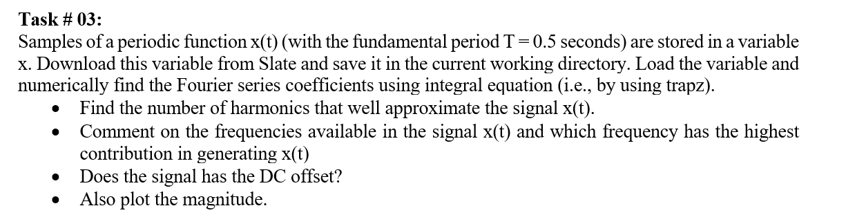 Solved Write a matlab code of question with proper comments | Chegg.com