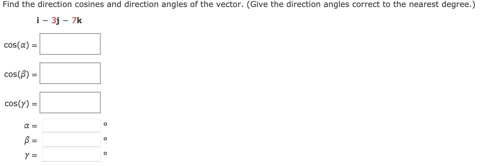 Solved Find the direction cosines and direction angles of | Chegg.com