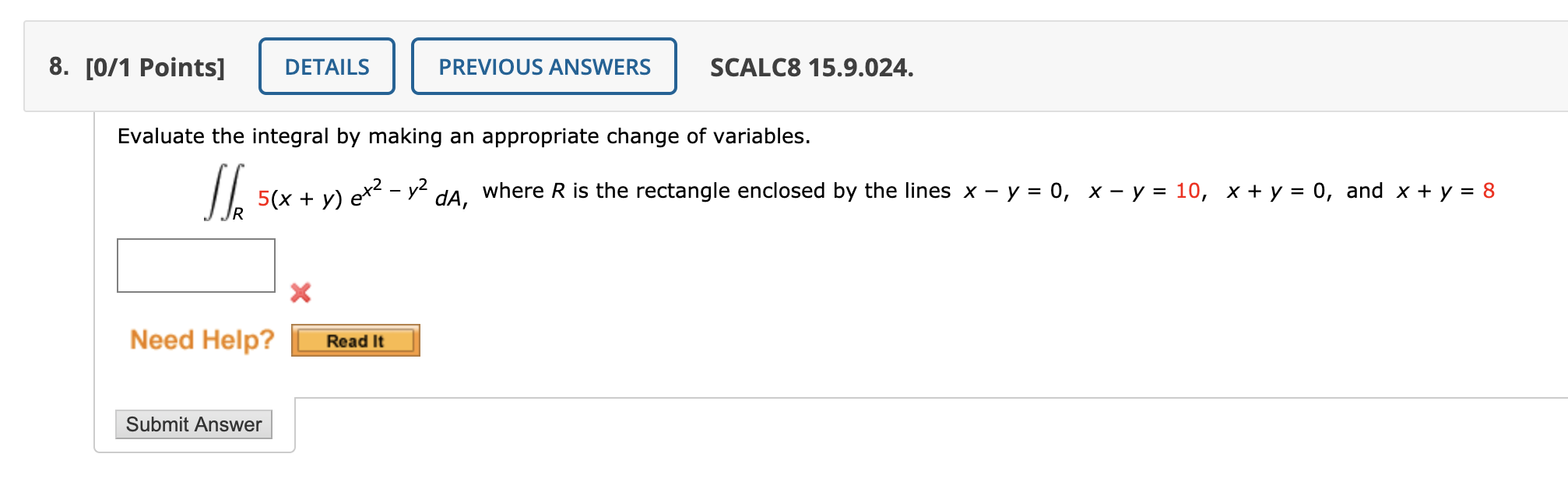 Solved Evaluate the integral by making an appropriate change | Chegg.com