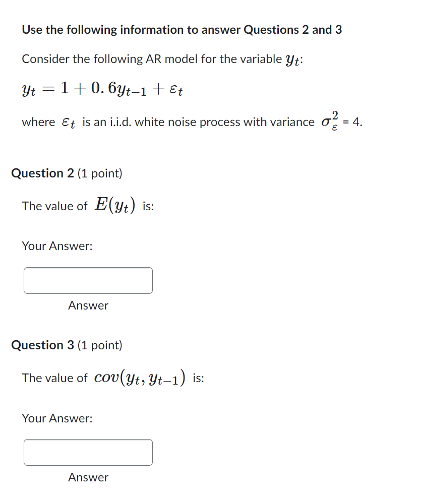 Solved Use the following information to answer Questions 2 | Chegg.com