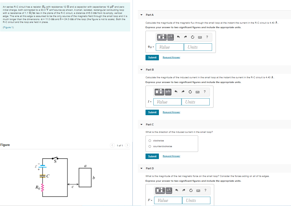 Solved An series R-C circuit has a resistor R0R0 | Chegg.com