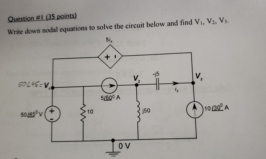 Solved Write down nodal equations to solve the circuit below | Chegg.com