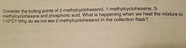 Solved Consider the boiling points of 2-methylcyclohexanol, | Chegg.com