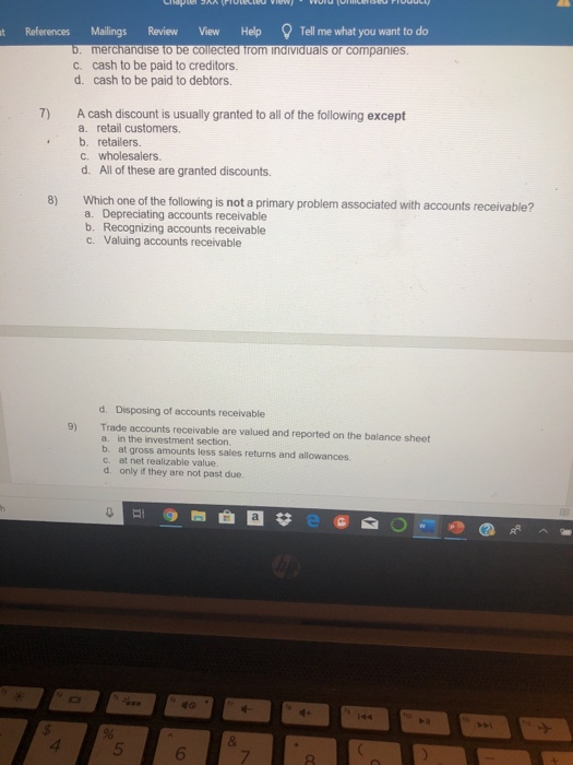 Solved Chapter 9XX (Protected View) Word (Unlicensed | Chegg.com