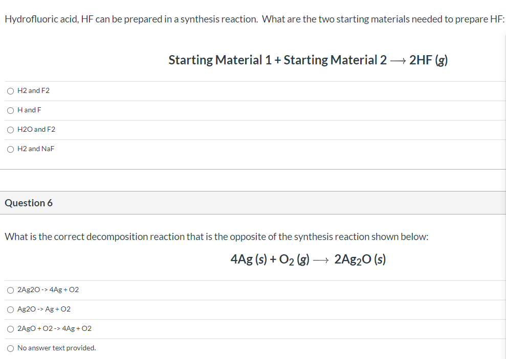 Solved Hydrofluoric acid, HF can be prepared in a synthesis | Chegg.com