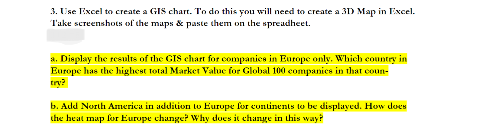 Solved 3. Use Excel to create a GIS chart. To do this you | Chegg.com