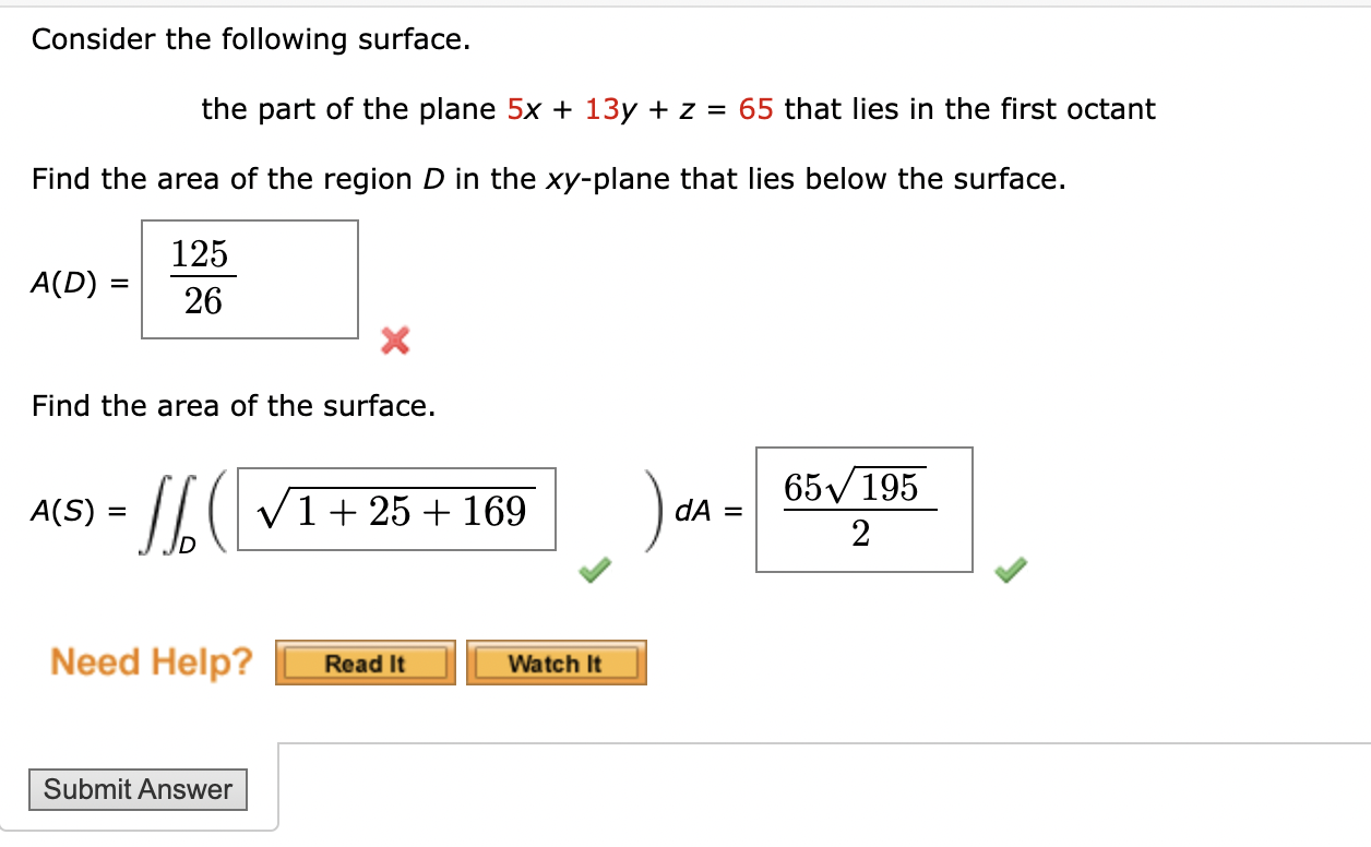 Solved Consider the following surface. the part of the plane | Chegg.com