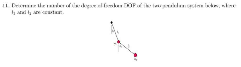 Solved 11. Determine the number of the degree of freedom DOF | Chegg.com