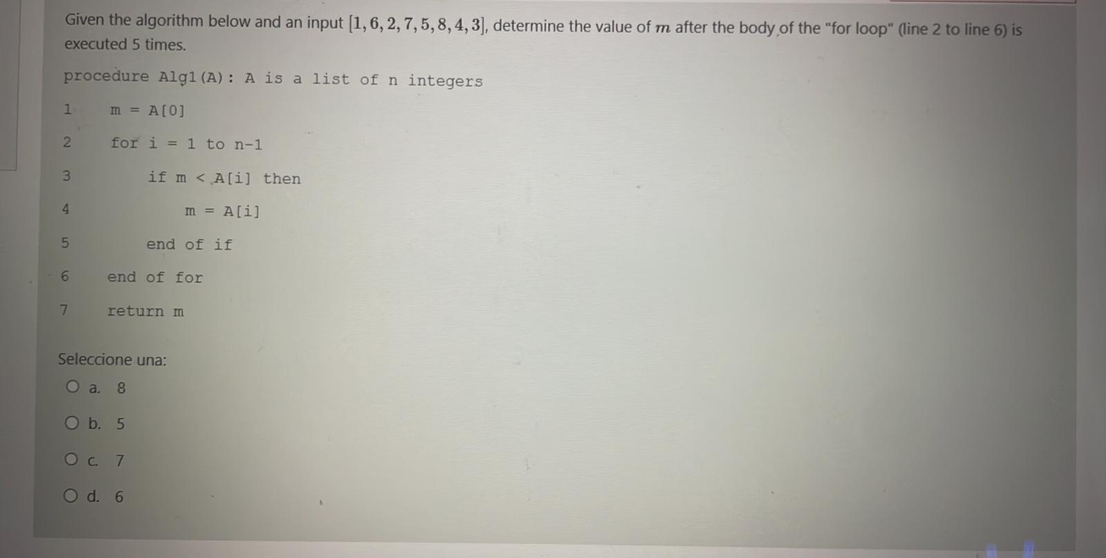 Solved Given the algorithm below and an input | Chegg.com