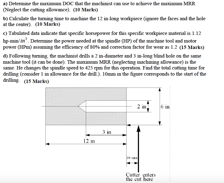3.)A round workpiece of 1020 carbon steel is machined | Chegg.com