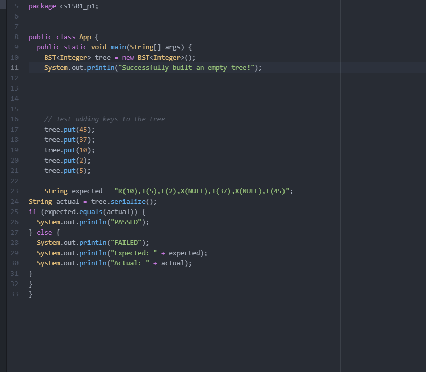 Solved package cs1501_p1; public class BST