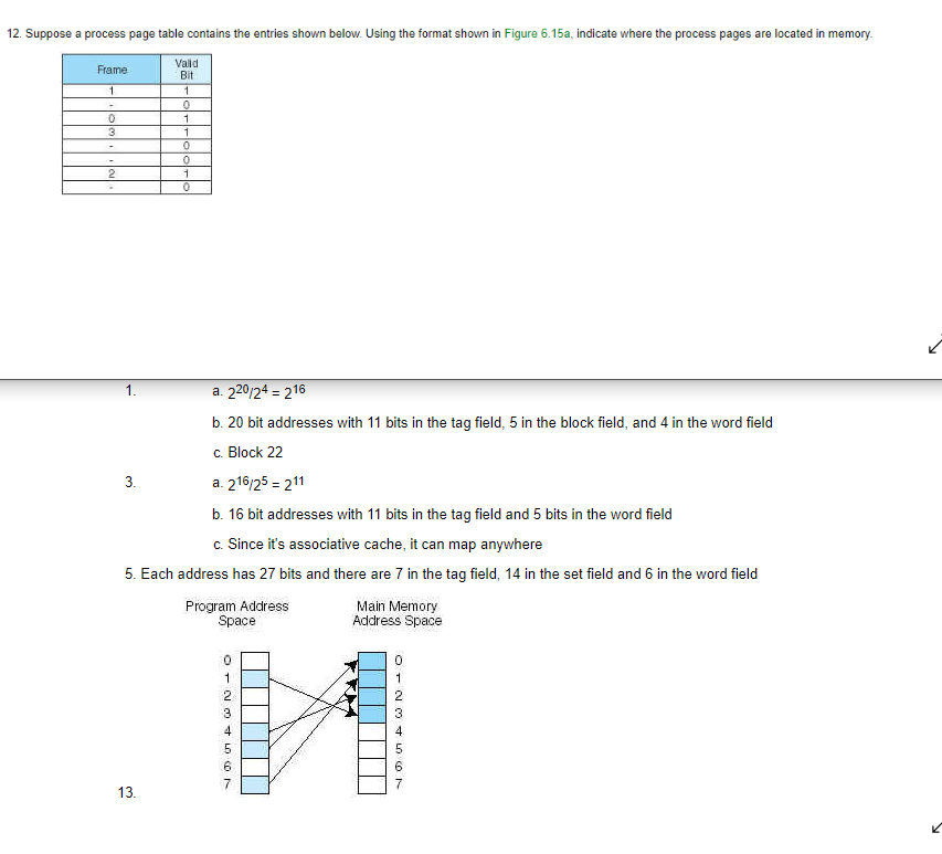 Suppose a process page table contains the entries | Chegg.com
