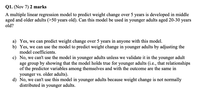 Solved A multiple linear regression model to predict weight | Chegg.com