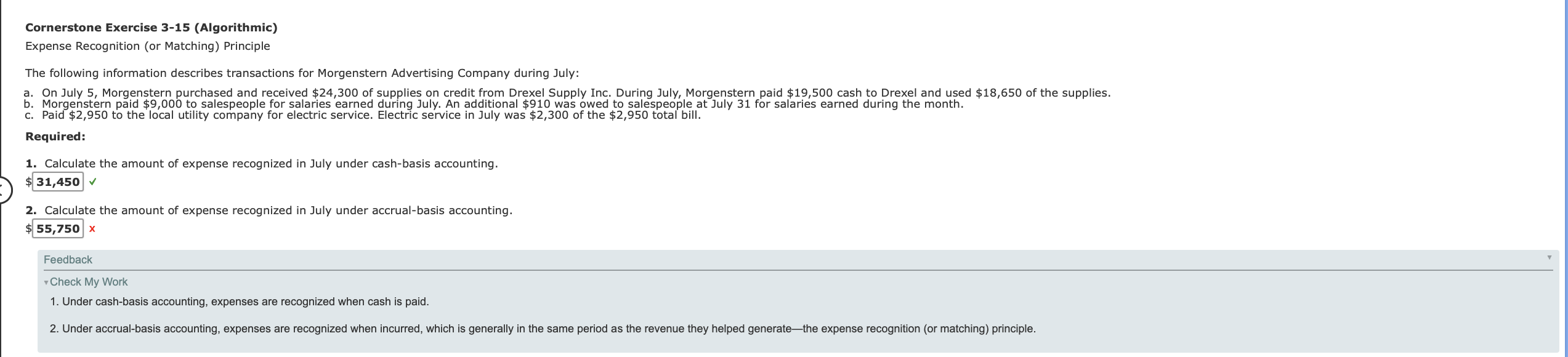 Solved Cornerstone Exercise 3-15 (Algorithmic) Expense | Chegg.com