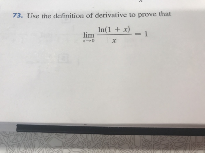 Solved Use the definition of derivative to prove that lim_x | Chegg.com